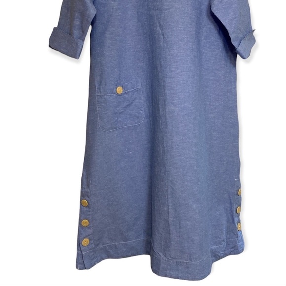 Norm Thompson | Dresses | Norm Thompson Linen Blend Easy Shirt Dress ...